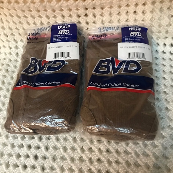 Bvd | Underwear & Socks | 2 Pack Mens Us Military Briefs Brown Size 32 ...